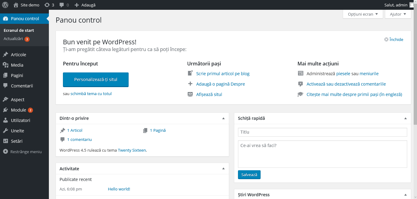PASUL 4 - Alegerea si instalarea unei teme pentru site